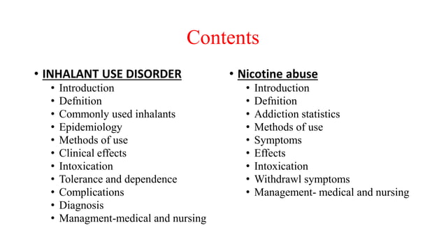 Inhalant use disorder.pptx | Illegal Drugs, Tobacco, eCigarettes ...
