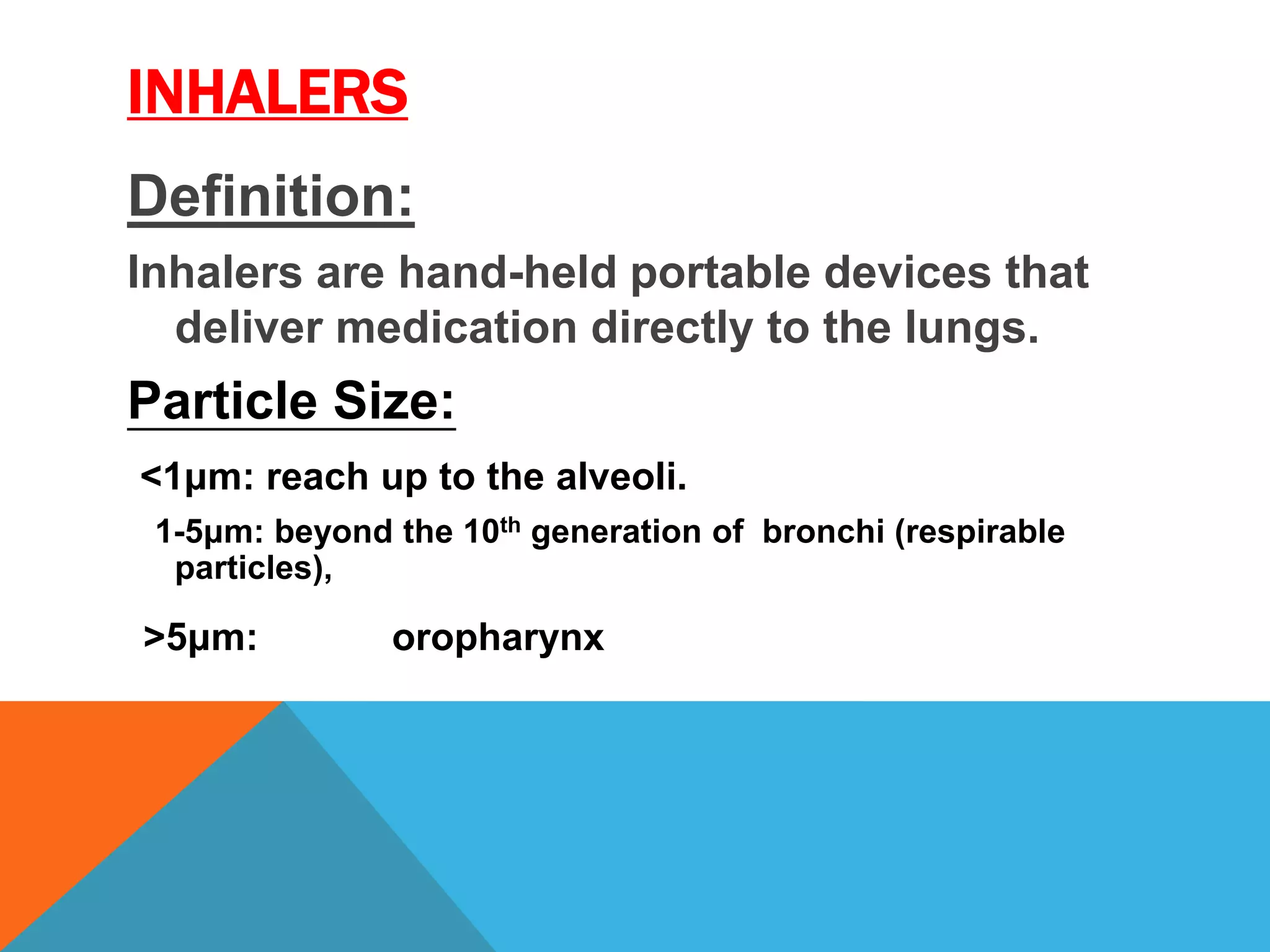 Inhaler medication devices and patient counselling. | PPTX