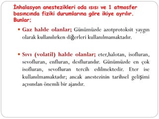 İNHALASYON ANESTEZİSİ VE İNH ANESTEZİKLERİ | PDF