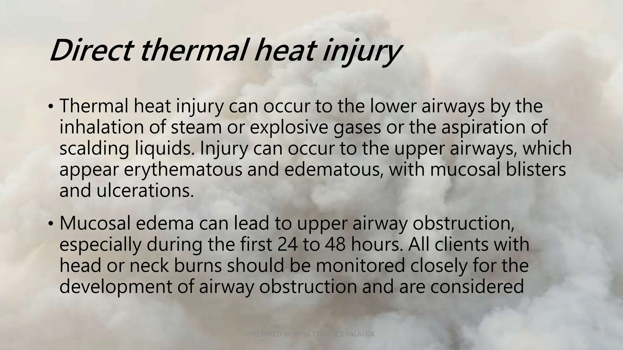 INHALATION-INJURY nursing lesson to prevent complications | PPTX