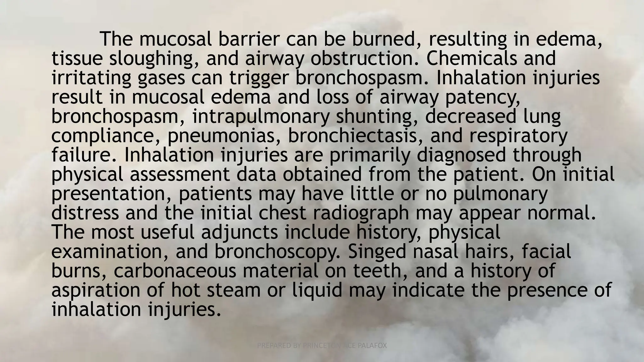 INHALATION-INJURY nursing lesson to prevent complications | PPTX