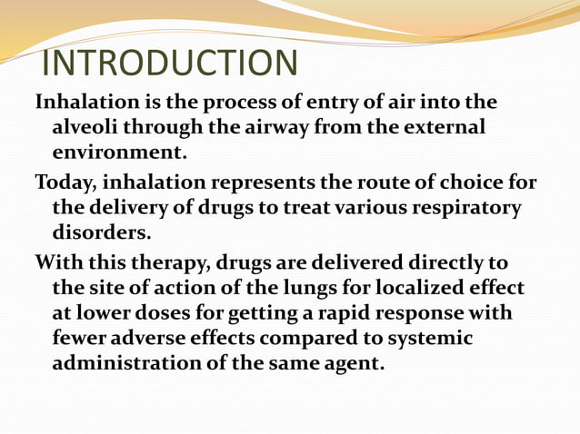 Inhalations | PPTX | Ear, Nose and Throat Conditions | Diseases and ...