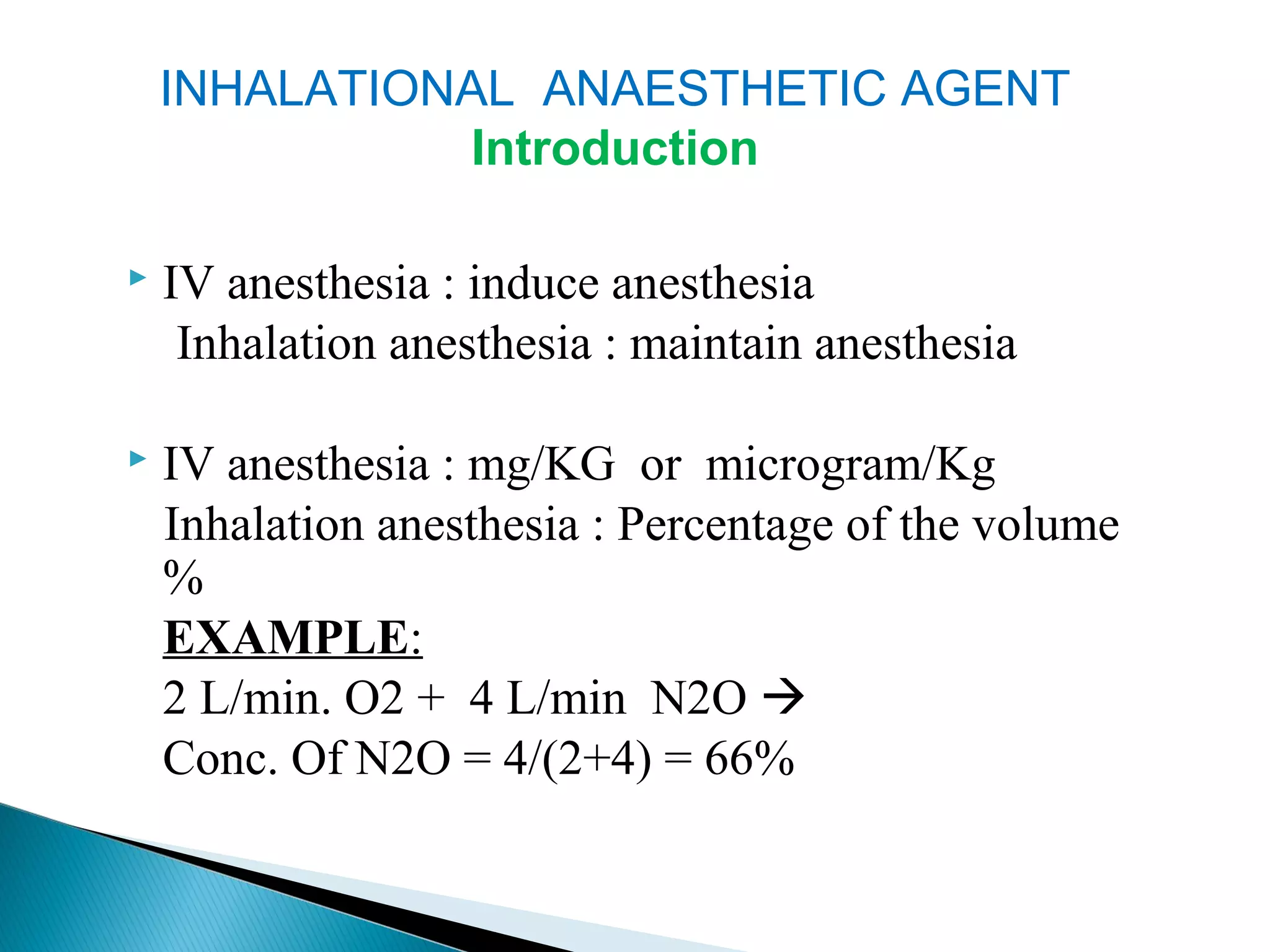 Inhalational Anesthetic Agents | PPT | Lung and Respiratory Health ...