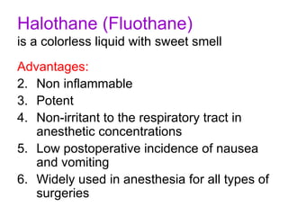 Anesthesia 5th year, 3rd & 4th lectures (Dr. Aamir) | PPT