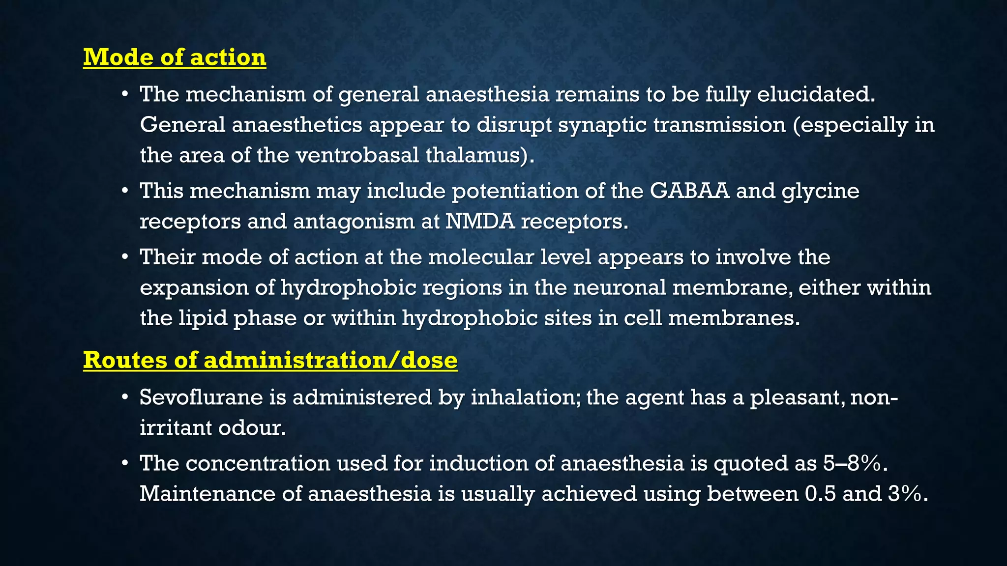 Inhalational Anaesthetic Agents | PDF