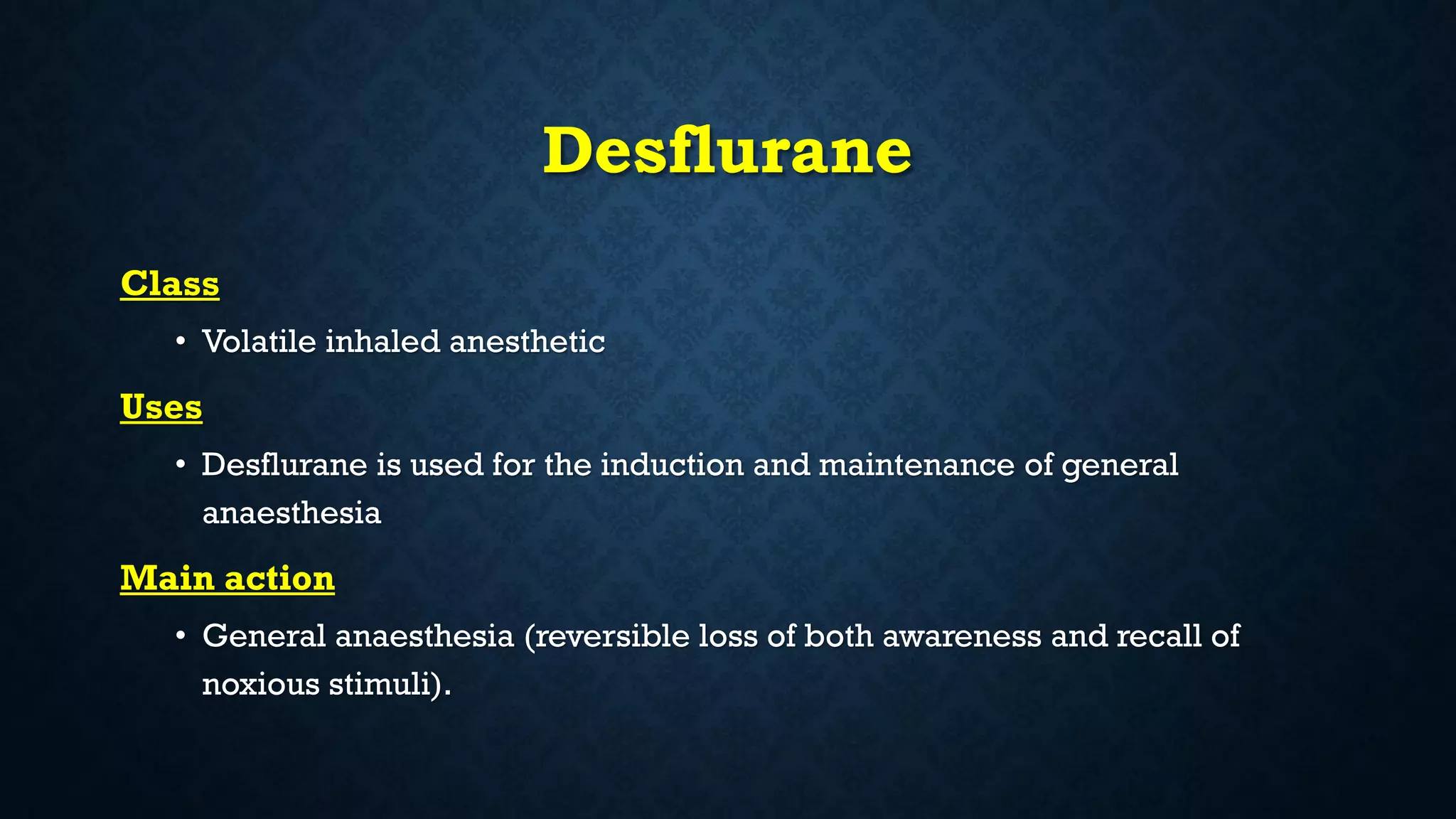 Inhalational Anaesthetic Agents | PDF