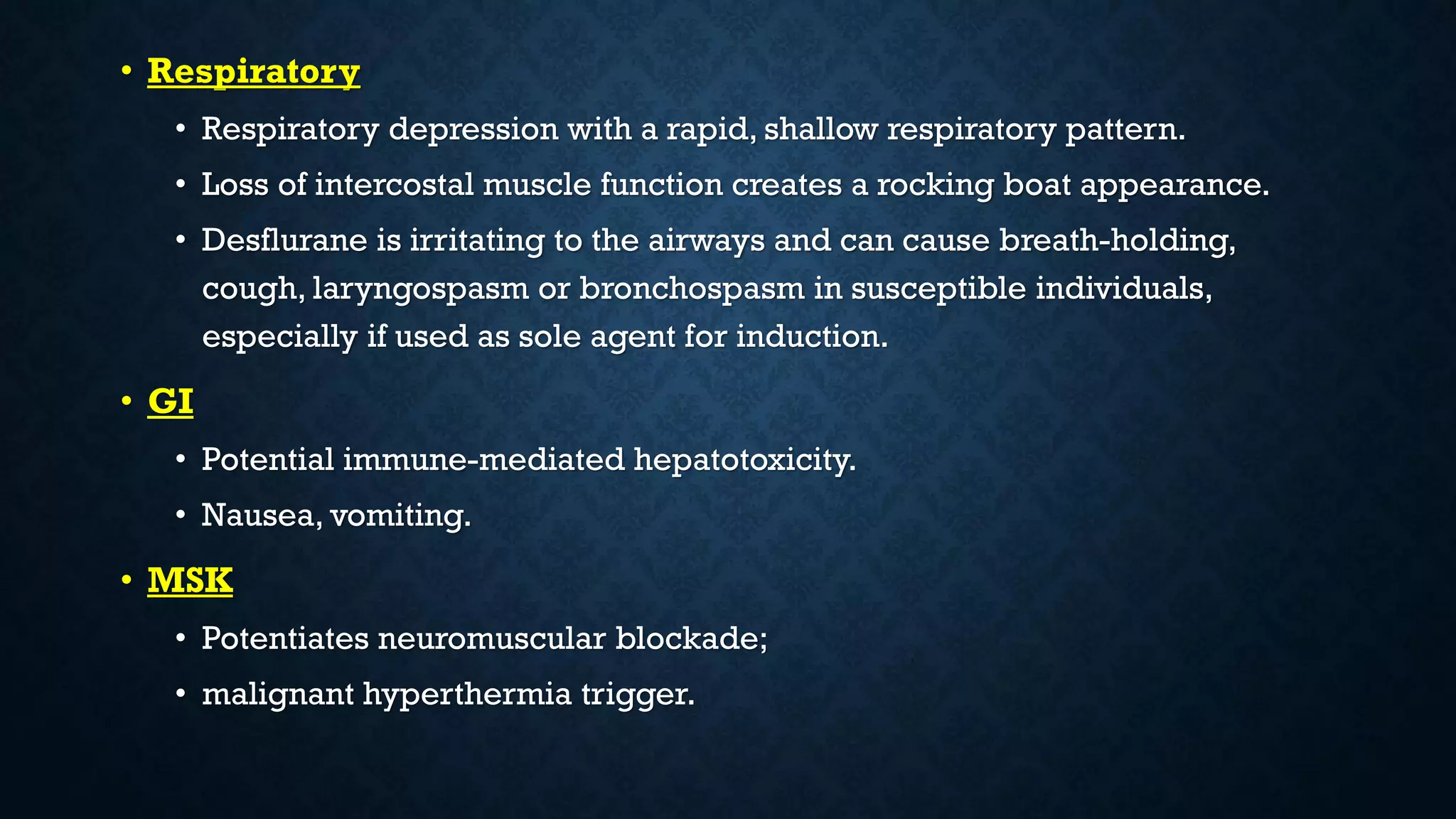 Inhalational Anaesthetic Agents | PDF