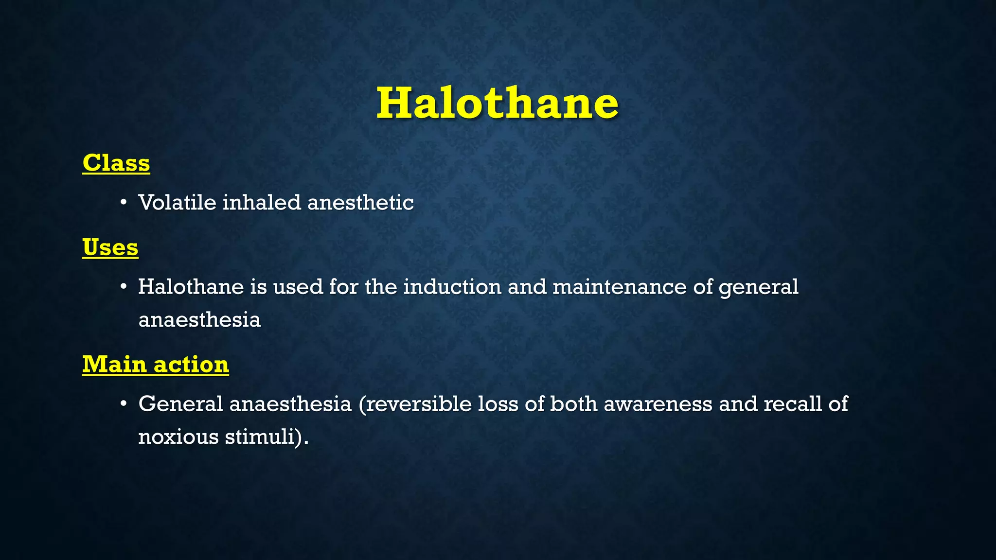 Inhalational Anaesthetic Agents | PDF