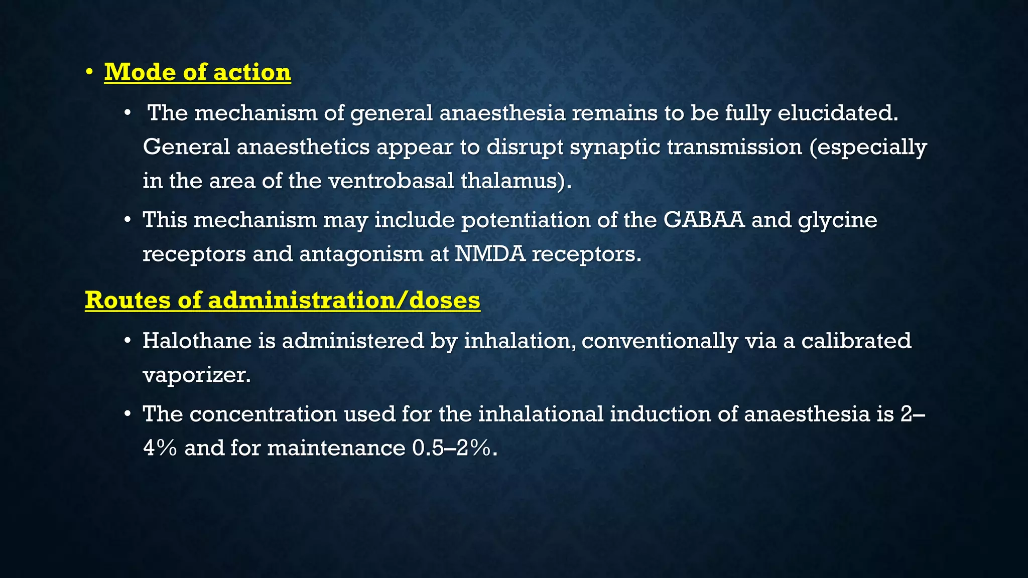 Inhalational Anaesthetic Agents | PDF