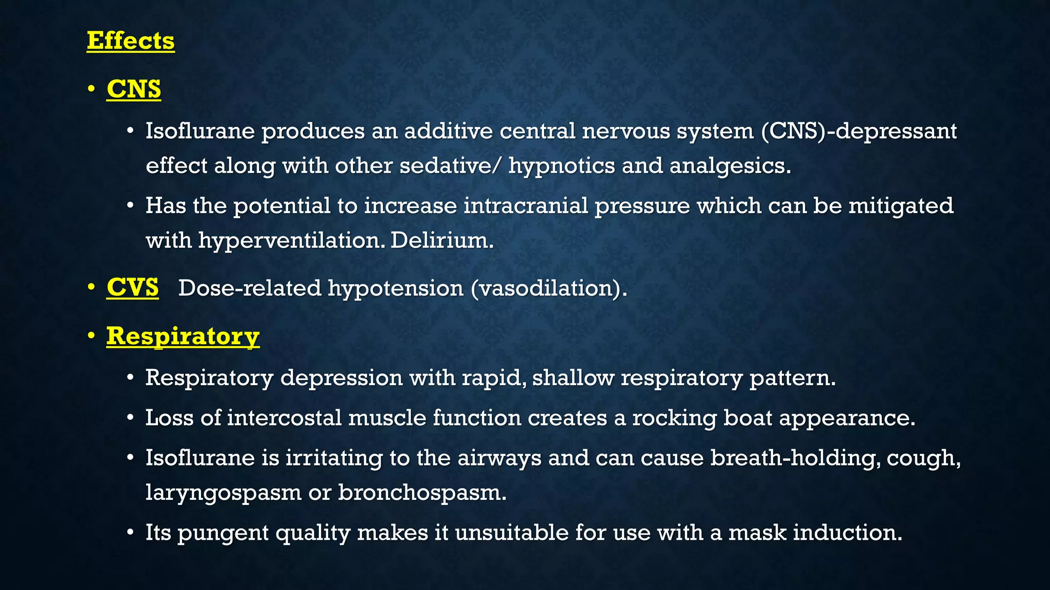 Inhalational Anaesthetic Agents | PDF