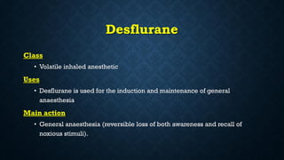 Inhalational Anaesthetic Agents | PDF