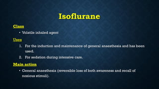 Inhalational Anaesthetic Agents | PDF