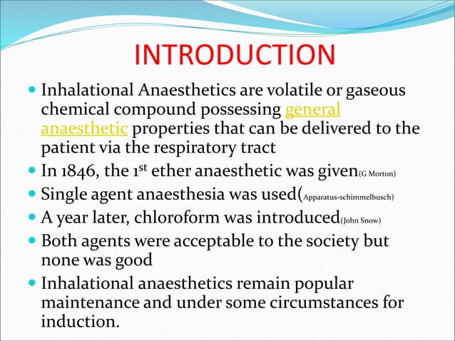INHALATIONAL ANAESTHETIC AGENTS IN ANESTHESIA.ppt | Lung and ...