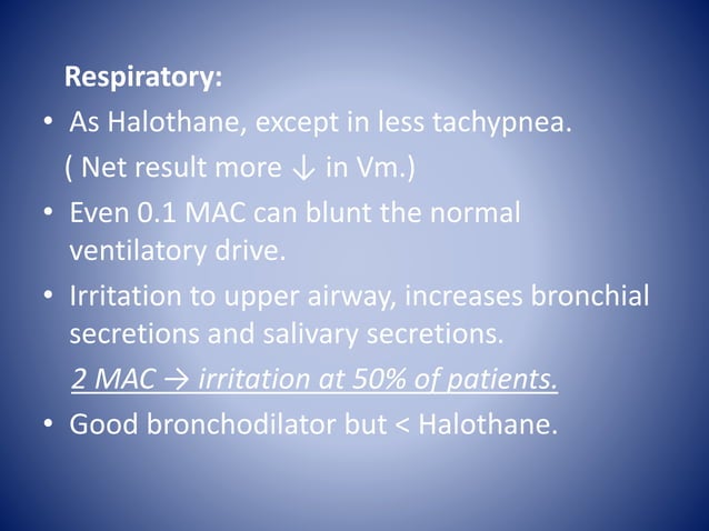 Inhalational Anesthetics; Isoflurane and Sevoflurane.pptx | Lung and ...