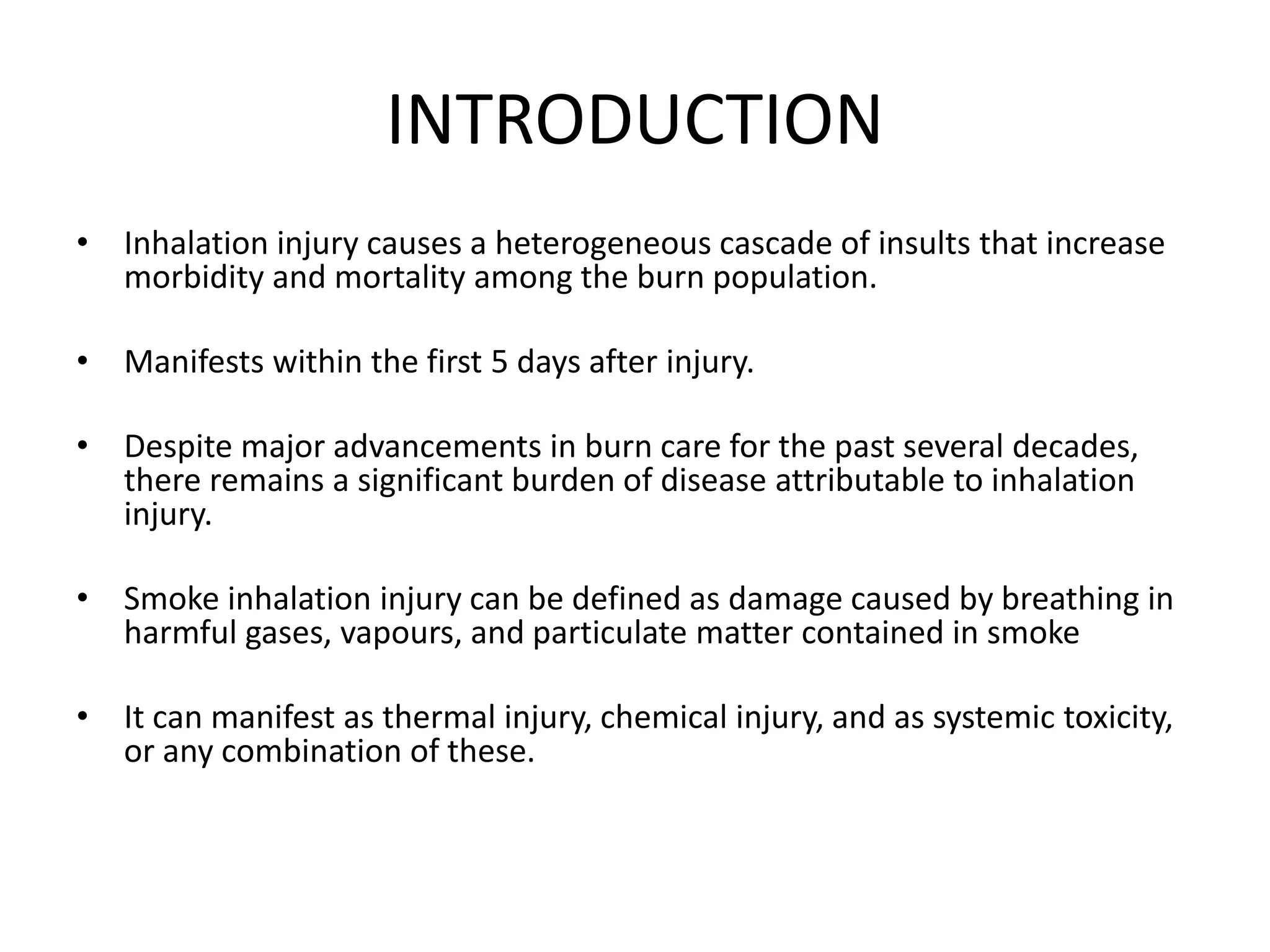Inhalational burns injury | PPTX