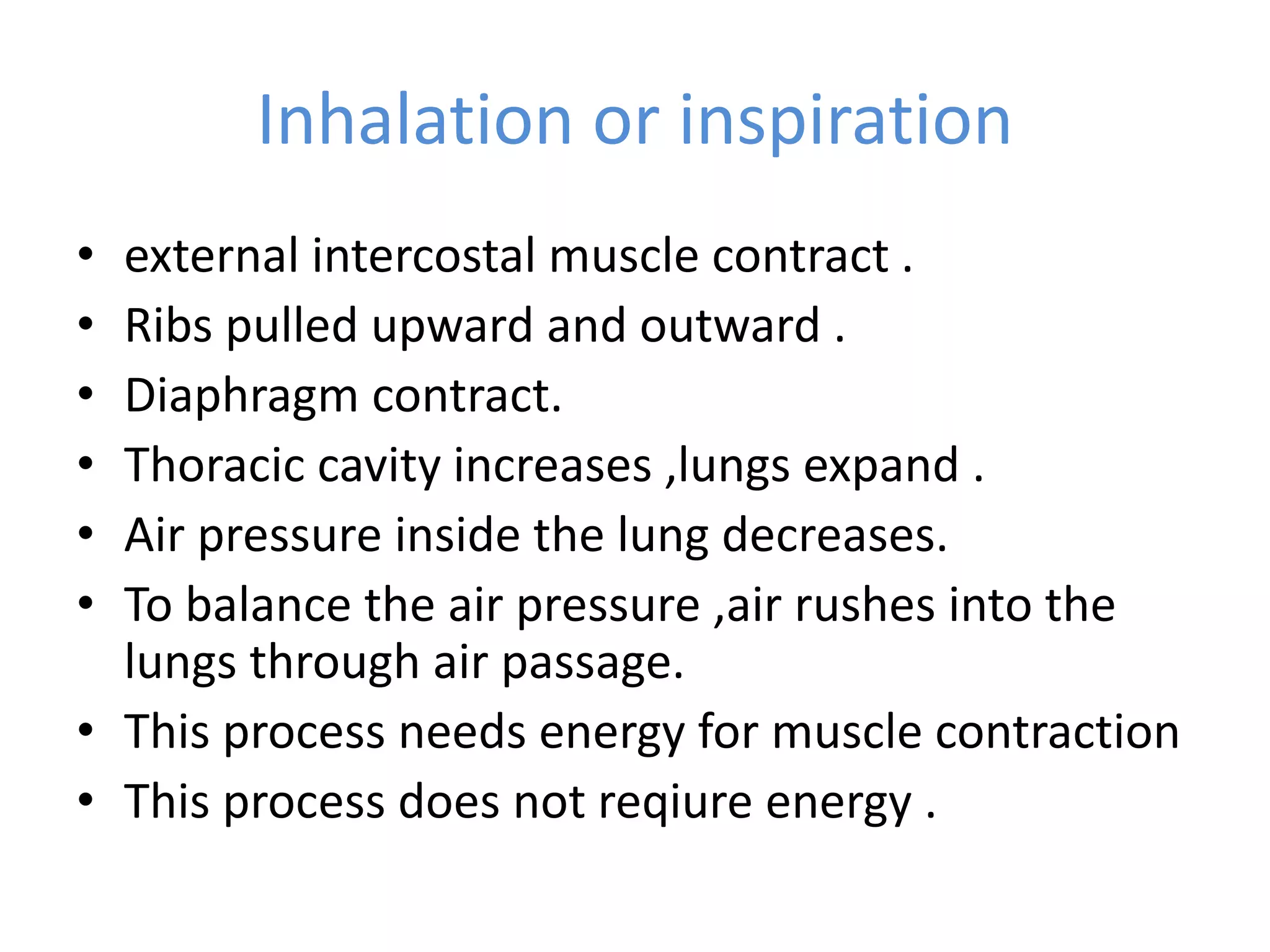 Inhalation and exhalation by rn | PPTX