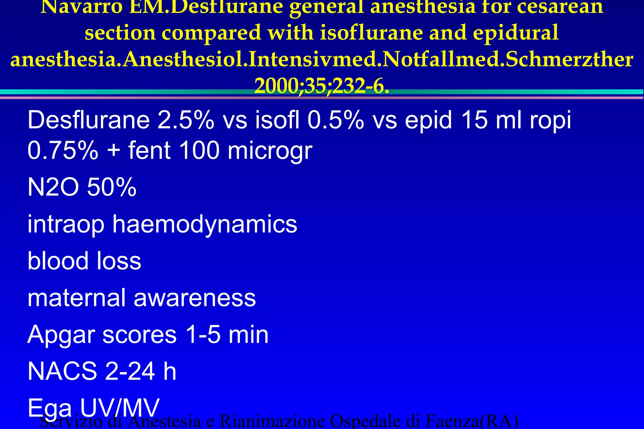 Inhalation anesth for cs | PPT