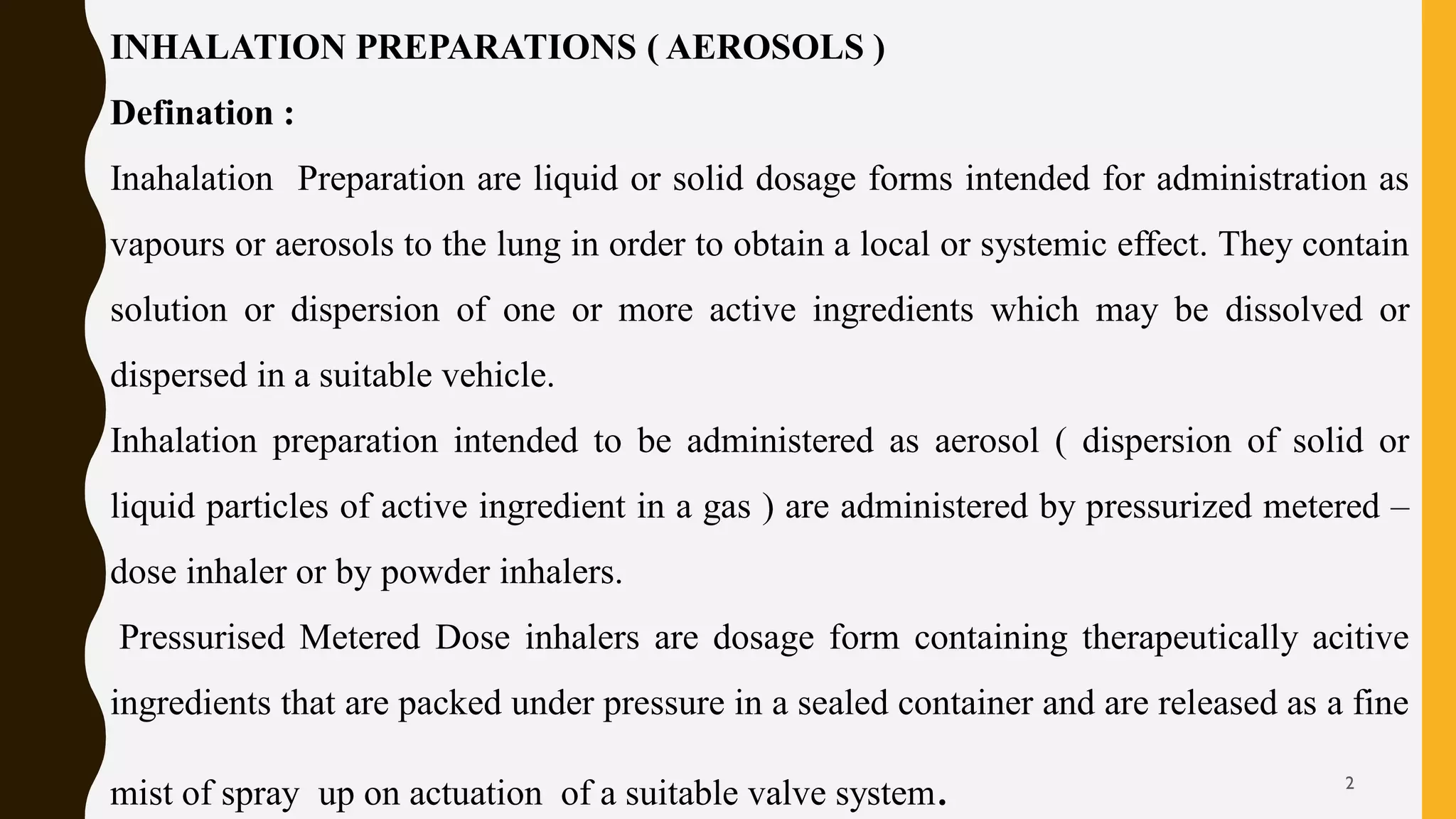 Inhalation preparation | PDF