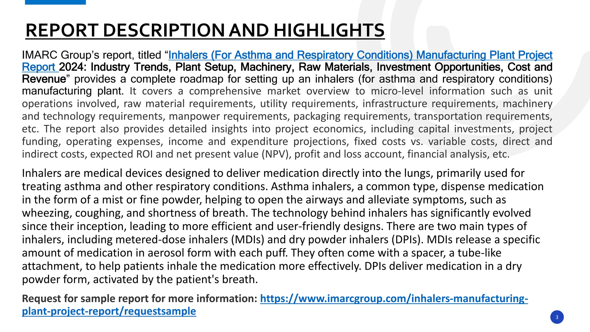 Inhalers (For Asthma and Respiratory Conditions) Manufacturing Plant ...