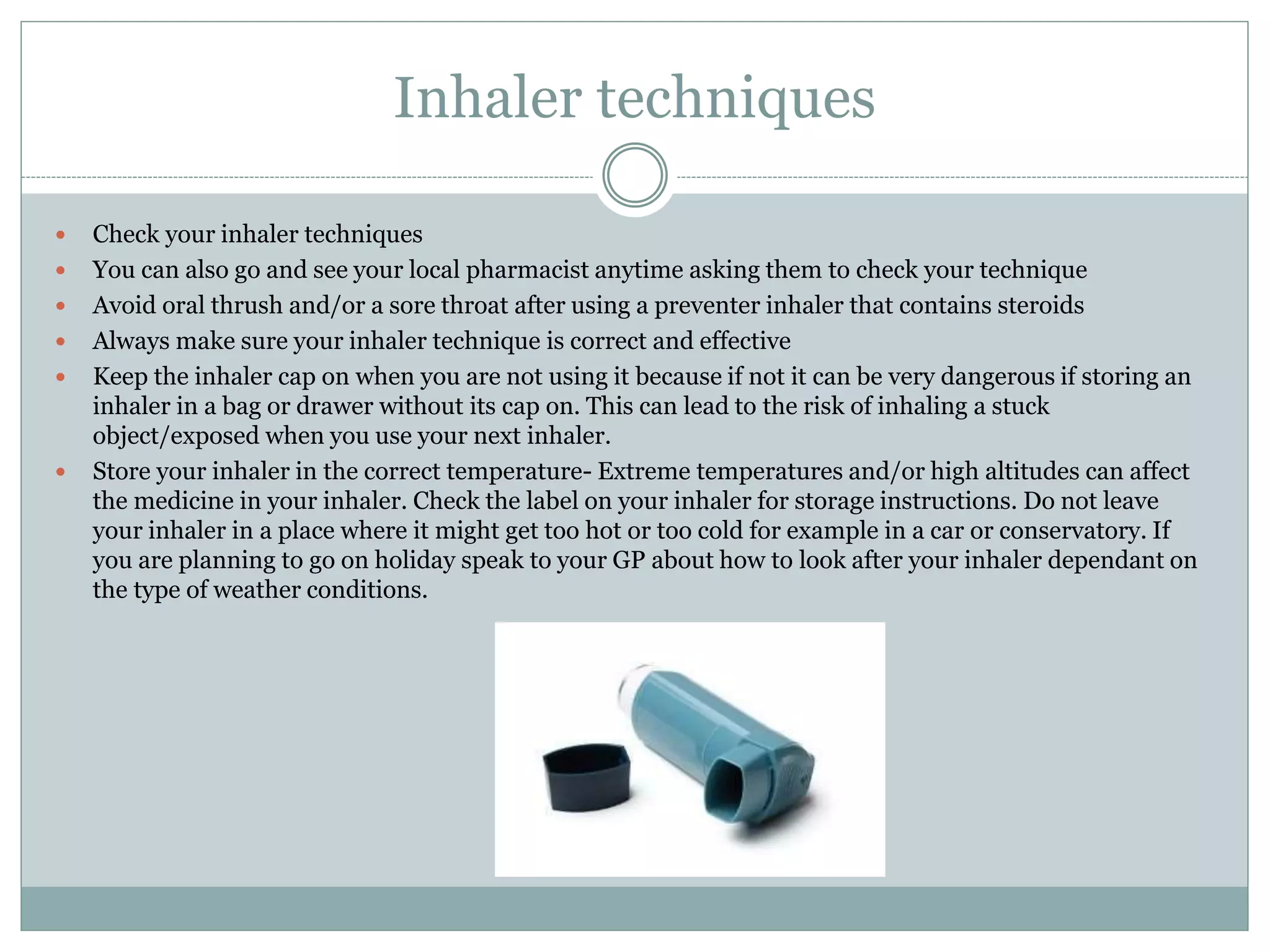 Inhaler techniques presentation | PPTX