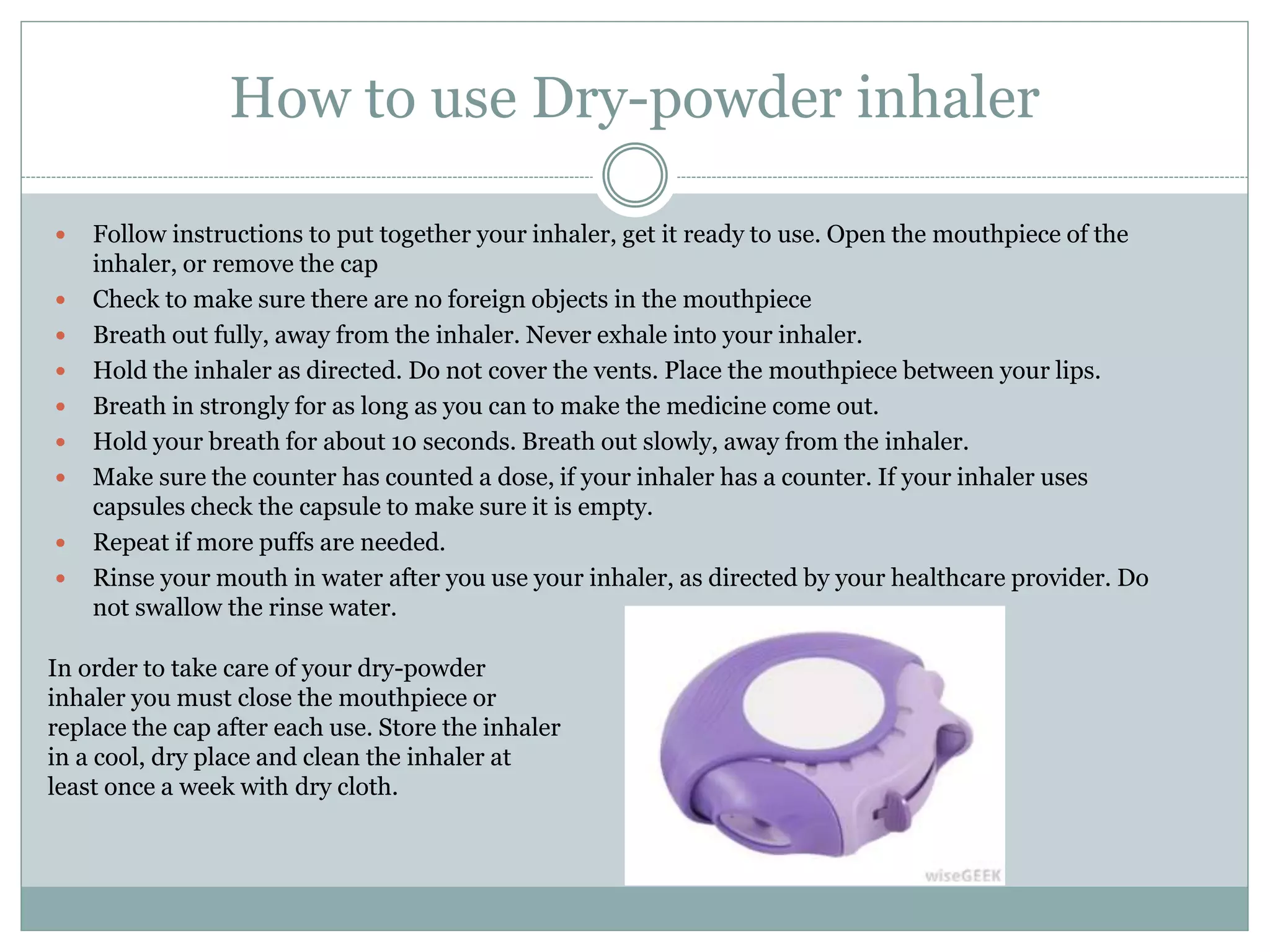 Inhaler techniques presentation | PPTX