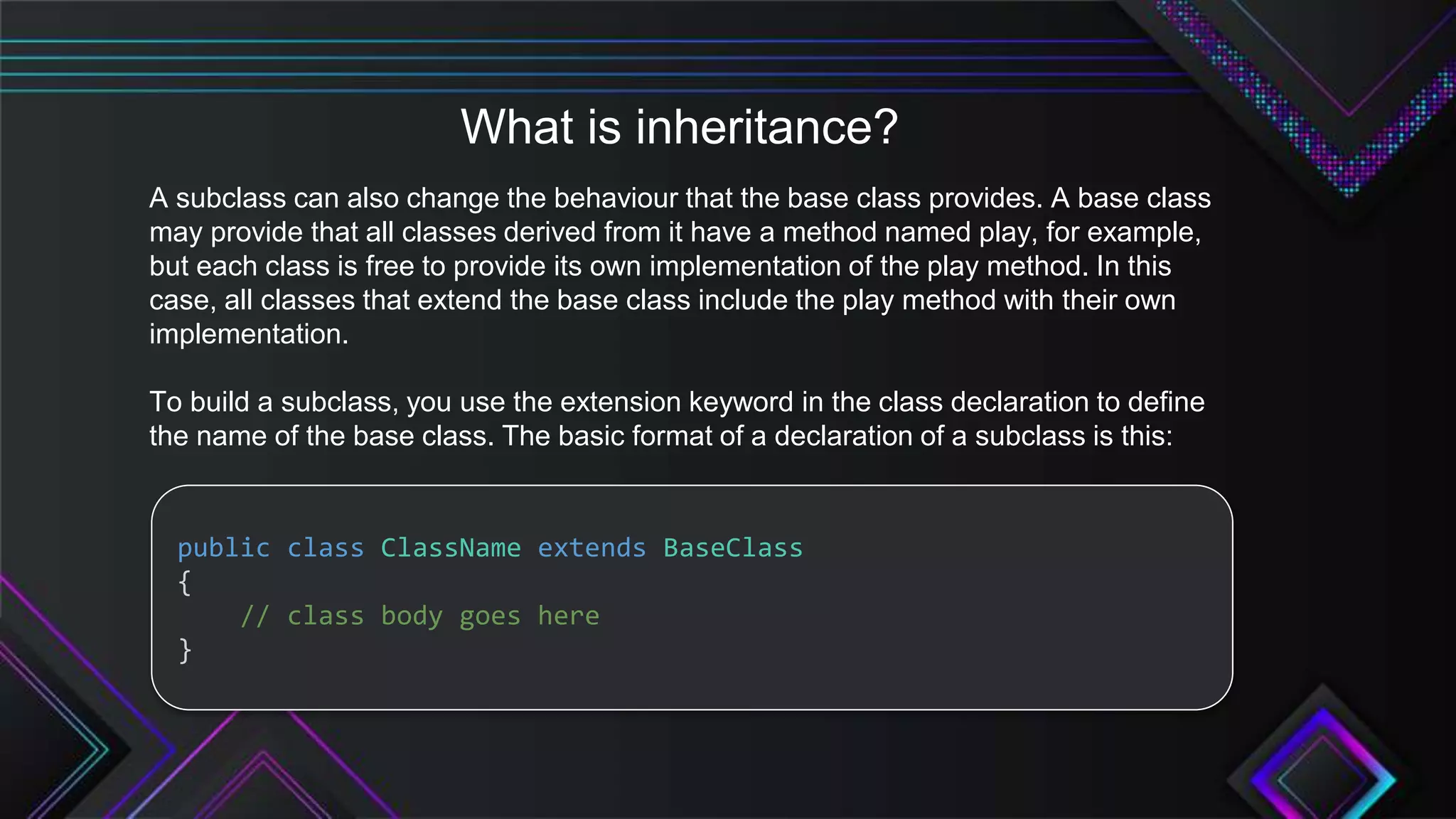 Inheritance in java | PPTX