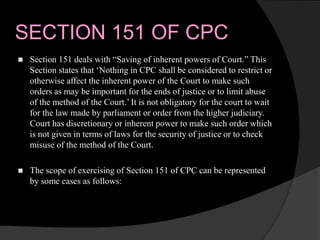 INHERENT POWERS OF THE COURT UNDER CPC | PPTX