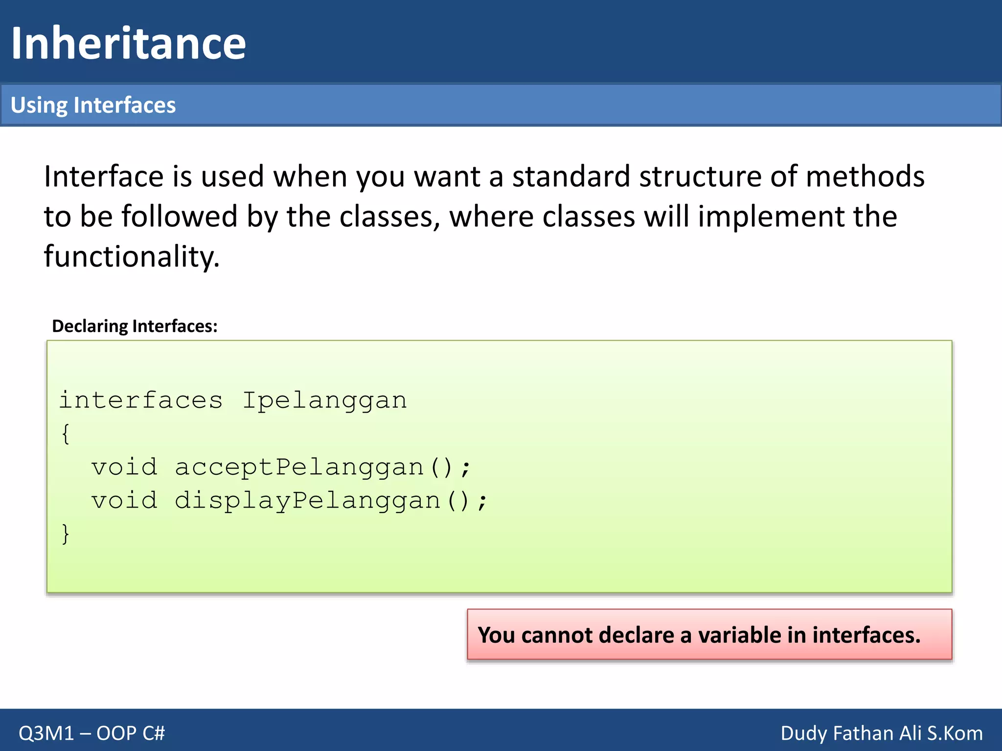 Object Oriented Programming Inheritance Ppt