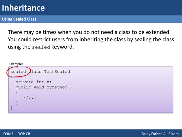 Object Oriented Programming Inheritance Ppt