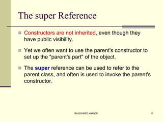 Dr. Rajeshree Khande : Java Inheritance | PPT