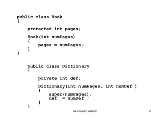 Dr. Rajeshree Khande : Java Inheritance | PPT