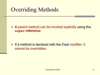 Dr. Rajeshree Khande : Java Inheritance | PPT