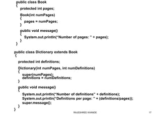 Dr. Rajeshree Khande : Java Inheritance | PPT
