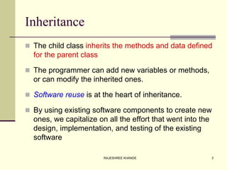Dr. Rajeshree Khande : Java Inheritance | PPT