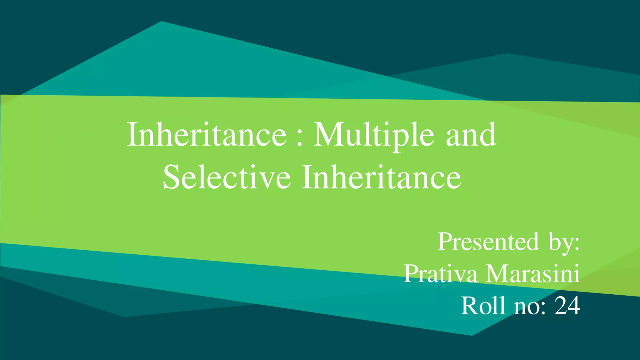 Inheritance in OODB | PPT