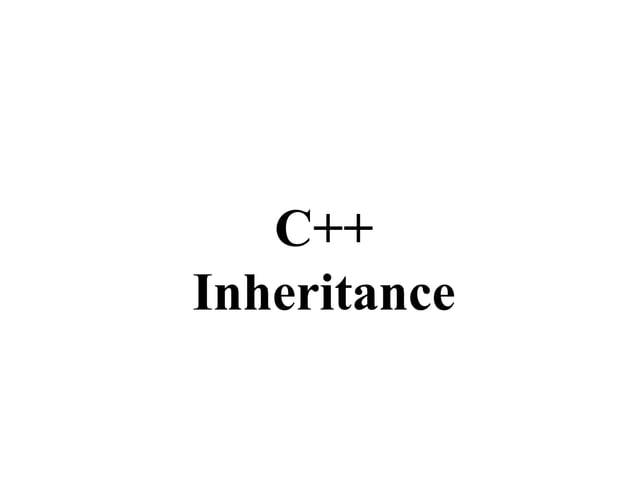 Inheritance in C++ | PPT