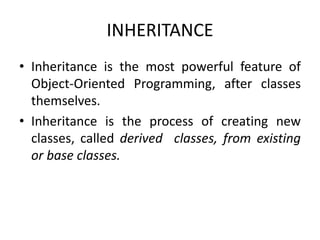 INHERITANCE.pptx | Programming Languages | Computing