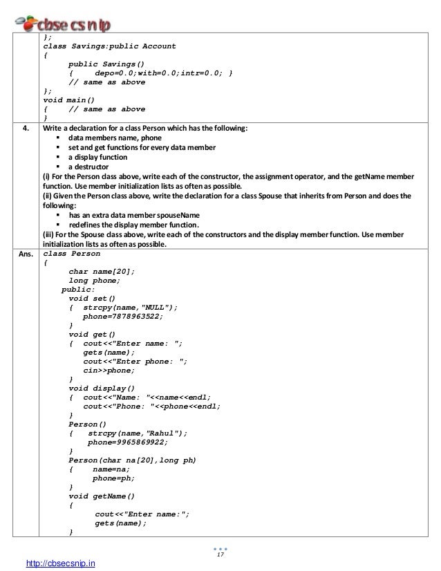 Inheritance Chapter 6 Computer Science With C Opt