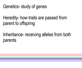 Inheritance Study Guide | PPT