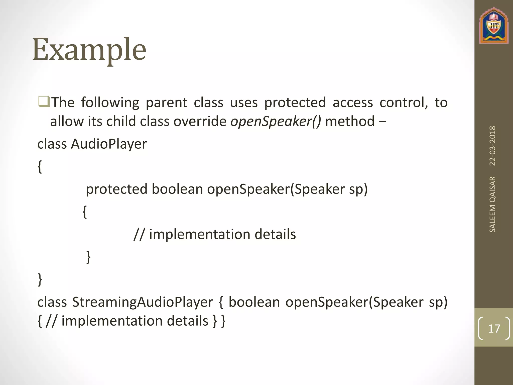 Inheritance and its types In Java | PPTX