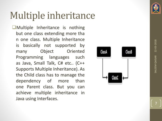 Inheritance and its types In Java | PPTX