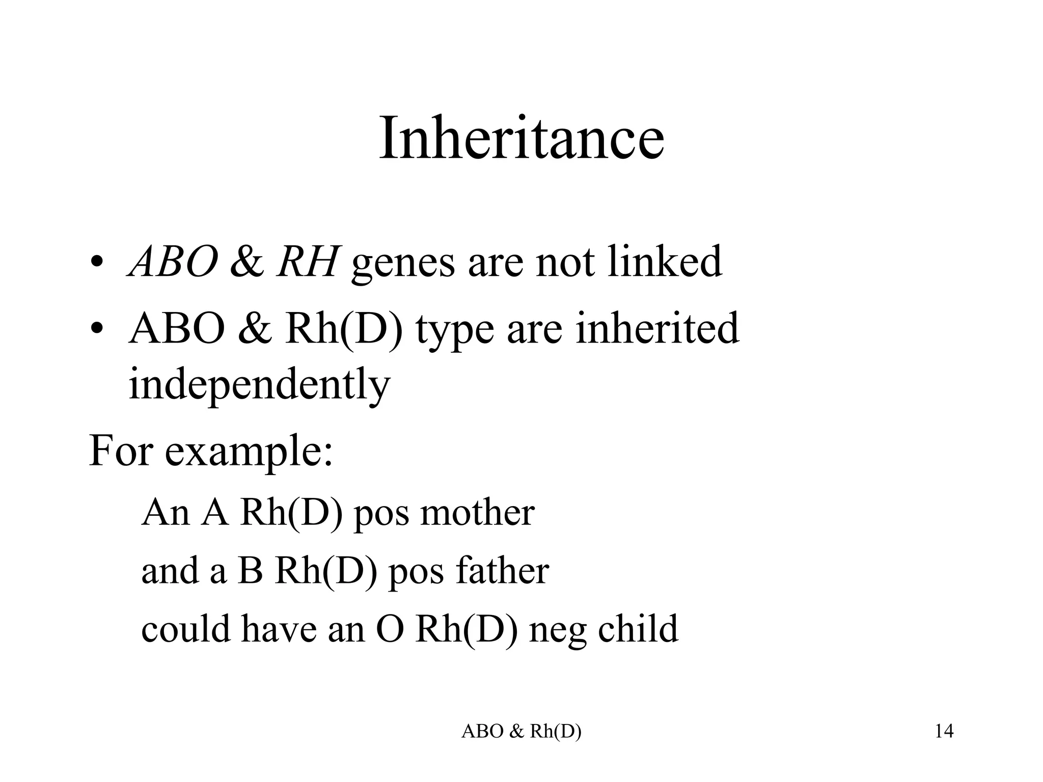 Inheritance and genetic of blood group | PPTX