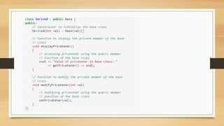 TYPES OF INHERITANCE CONCEPT IN C++.pptx | Programming Languages | Computing