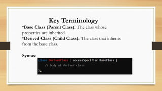 TYPES OF INHERITANCE CONCEPT IN C++.pptx | Programming Languages | Computing