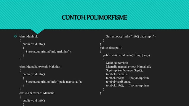 Inheritance Dan Polimorfisme | PPT