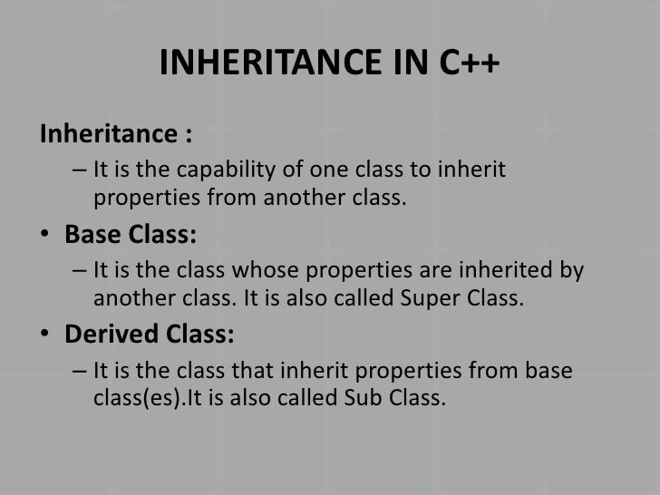 Inheritance in c++