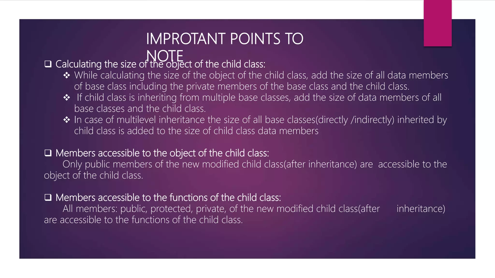 Inheritance in c++ | PPTX
