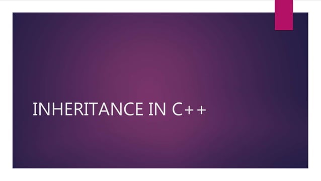 Inheritance in c++ | PPTX