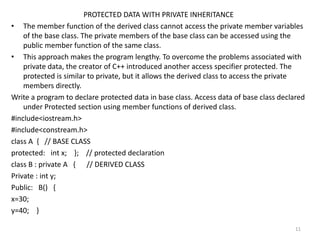 Inheritance in C++ | PPT | Programming Languages | Computing