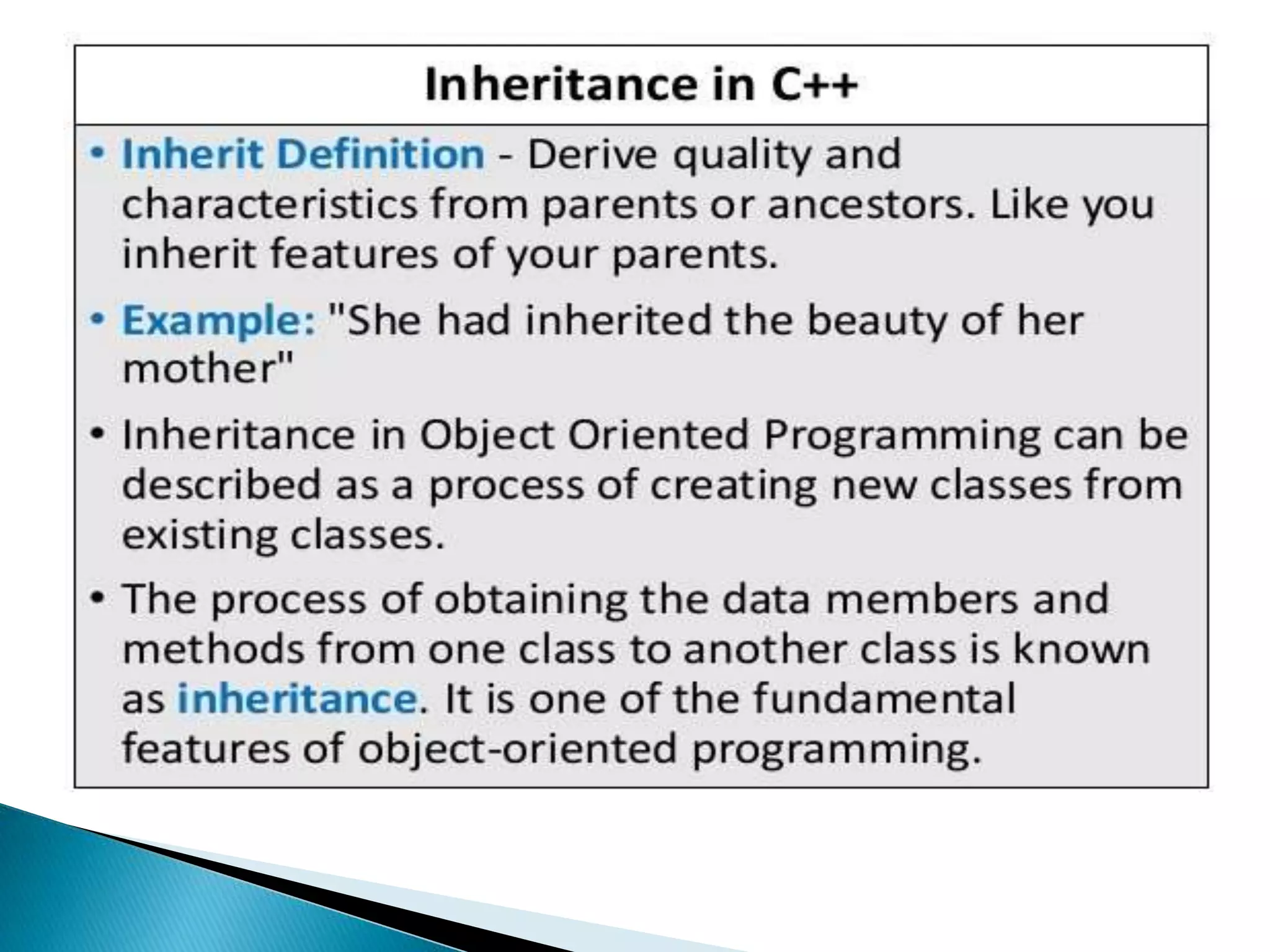 Inheritance in c++ | PPT